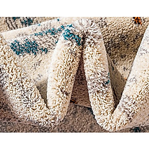 Unique Loom Estrella Collection Modern Abstract Cream Round Rug (8' 0 x 8' 0)