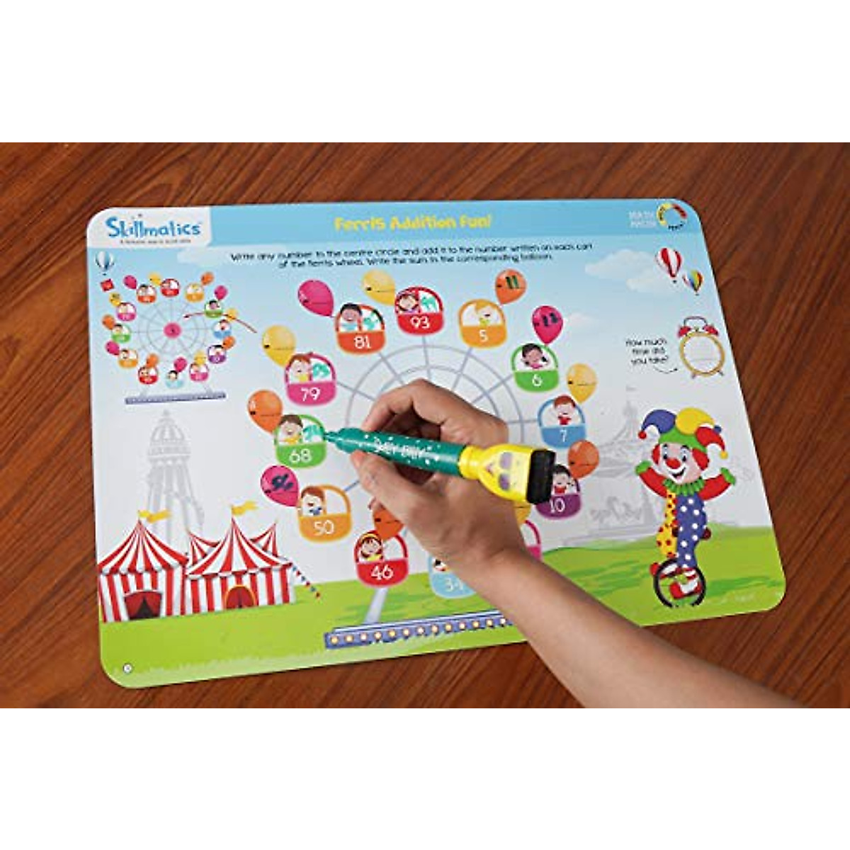 Skillmatics Educational Game : Math Master | Reusable Activity Mats with 2 Dry Erase Markers | Gifts & Learning Tools for Ages 6-9