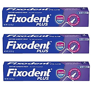 Fixodent Plus Denture Adhesive Cream 2 oz (Pack of 3)
