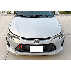 iJDMTOY Red Track Racing Style Tow Hook Ring Compatible With 2014-2016 Scion tC, Made of Lightweight Aluminum