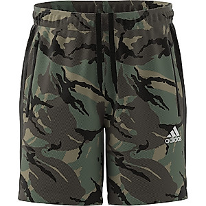 adidas Men's Big & Tall Designed 2 Move Camo Short, Orbit Green/White, Small/Long