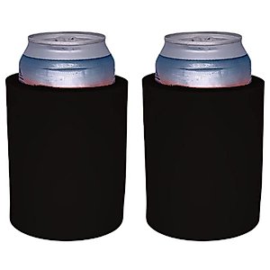 Blank Thick Foam Old School Can Cooler (2 Pack, Black)