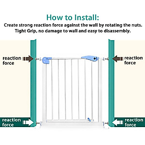 OwnMy M10(10mm/0.39") Gate Adapter 4PCS Gate Threaded Spindle Rod Accessory Pressure Gate Replacement Parts Screw Mounted Bolts Kit for Pets Gates Stair Railing Gates, White