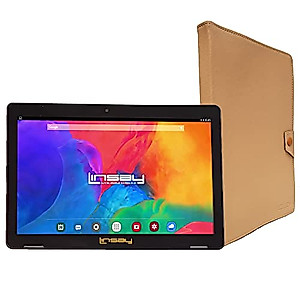 LINSAY 10.1" 1280x800 IPS 2GB RAM 32GB Storage Android 11 Tablet with Light Brown Leather Case, Pop Holder and Pen Stylus