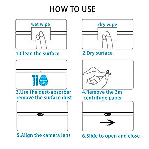 Webcam Cover, Sonku 7 Pack Web Camera Bloker Compatible with Laptop, PC, MacBook, iMac, Computer, iPad, Pro, Smartphone, Ultra Thin Design Protect Your Privacy Security Digital Sliding Covers - Black