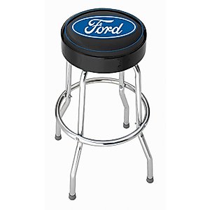 Plasticolor 004751R01 Ford Oval Logo Garage Stool,Black w/Blue Logo