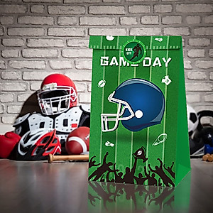 aukeoss 24 Packs Football Bags,Sports Day Party Bags,Biscuit，Cakes,Chocolates,Candies Snack Packaging Paper Bags for Birthday Party