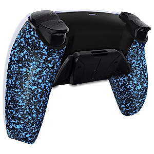 eXtremeRate Textured Blue Programable RISE4 Remap Kit for PS5 Controller BDM 010 & BDM 020, Upgrade Board & Redesigned Back Shell & 4 Back Buttons for PS5 Controller - Controller NOT Included