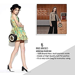 Angel Barcelo Crossover Purse and Handbags Fashion Womens Shoulder bag Handbag (Black)