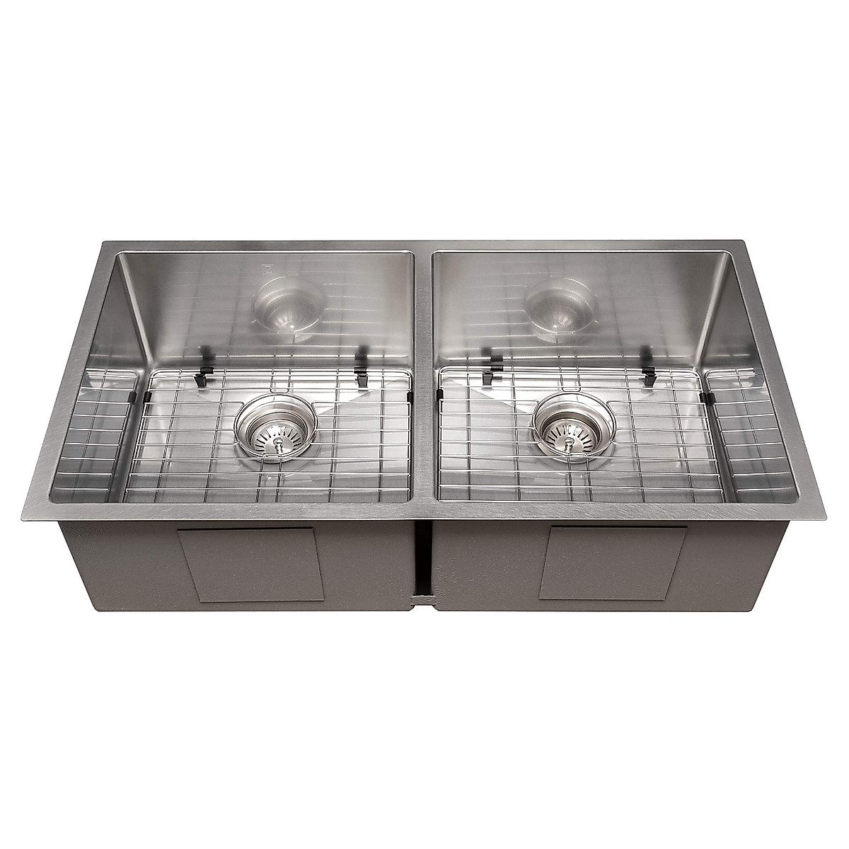 ZLINE 36" Anton Undermount Double Bowl Scratch Resistant Stainless Steel Kitchen Sink with Bottom Grid (SR50D-36S)