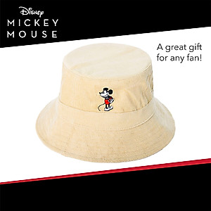 Disney Mickey Mouse Bucket Hat, Packable Travel Hat, Tan, Medium/Large