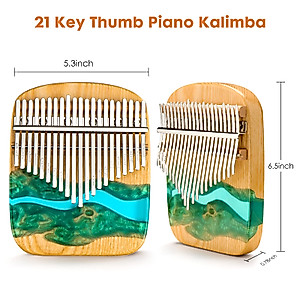 Dohasa 21 Key Kalimba Thumb Piano with Portable Case - Original Design Wood Finger Piano for All Levels of Players - Handheld Musical Instrument Perfect for Beginners and Professionals