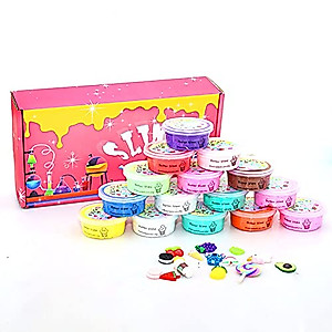 Butter Slime Kit 15 Packed Premade Party Toy, Scented and Stretchy Clay Sludge, Party Favors, Prize, School Education, Birthday Gifts for Kids Girls Boys, Easter Egg Basket Filling Stuffers