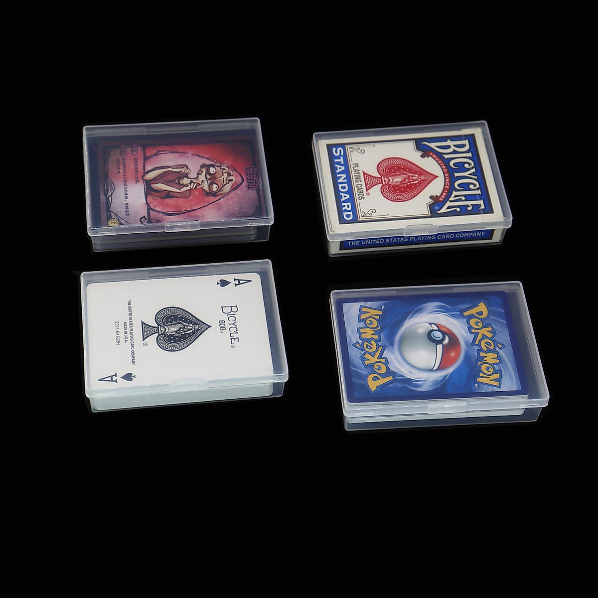 Playing Card Deck Cases 6pcs Plastic Empty Playing Card Box Holder Storage Case Organizer Snap Closed, Suitable for 3.5X2.5 inch Game Gard (NO Cards)