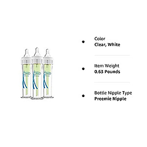 Dr. Brown's Accufeed Anti-Colic Baby Bottle with Preemie Nipple - 60cc - 3pk