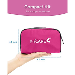 FriCARE Pink Manual Blood Pressure Cuff for Nursing Students - Professional Sphygmomanometer for Doctor's Office - Durable Nylon Cuff for BP Monitoring, Carrying Case Included, Universal Adult Size