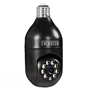 EVERSECU Tuya Smart Security Camera with E26/E27 Connector 1080P Wireless WiFi CCTV PTZ Camera 2-Way Audio/Motion Detection/Auto Tracking/Night Vision