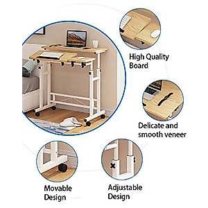 Multifunctional Desk Movable Computer Laptop Desk Study Writing Desk Adjustable with Keyboard Tray for Home Office (Color : D)