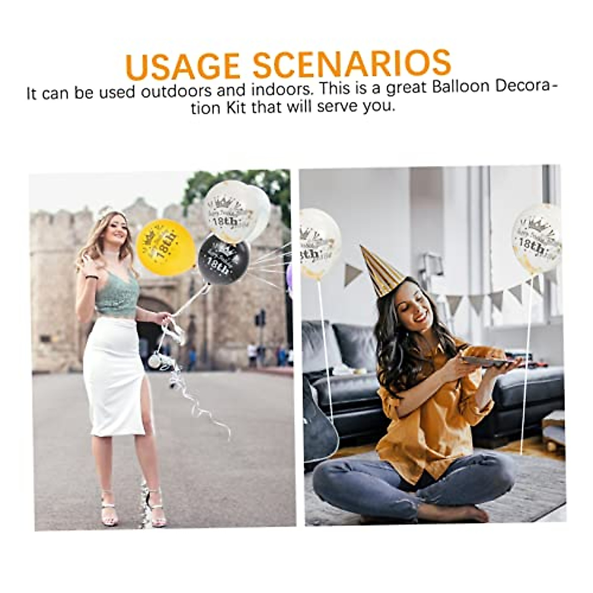 Abaodam 2 Packs balloon happy birthday ballons happy birthday banners decorative holiday garland arch decor ballon garland latex 18th banner birthday theme emulsion suite photo