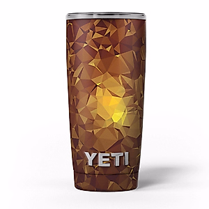 Design Skinz Orange Geometric V16 - Skin Decal Vinyl Wrap Kit Compatible with The Yeti Rambler Cooler Tumbler Cups