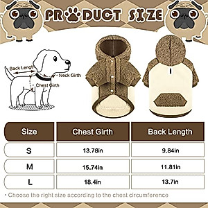 Fuzzy Thick Dog Winter Clothes Dog Hoodie Thermal Coat Doggie Clothes Dog Clothes Boy Dog Jacket Puppy Outfit Small Girl Dog Clothes (Large)