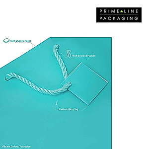 OccasionAll - 12 Pack Mini Gift Bags, Extra Small Teal Shopping Bags with Handles, Turquoise Gift Bags for Birthday Gifts, Wedding & Party Favors, Baby Shower, Small Business, Bulk - 4x2.75x4.5