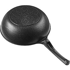 Cook N Home 2646 Marble Nonstick Cookware Saute Fry Pan, 12-inch, Black