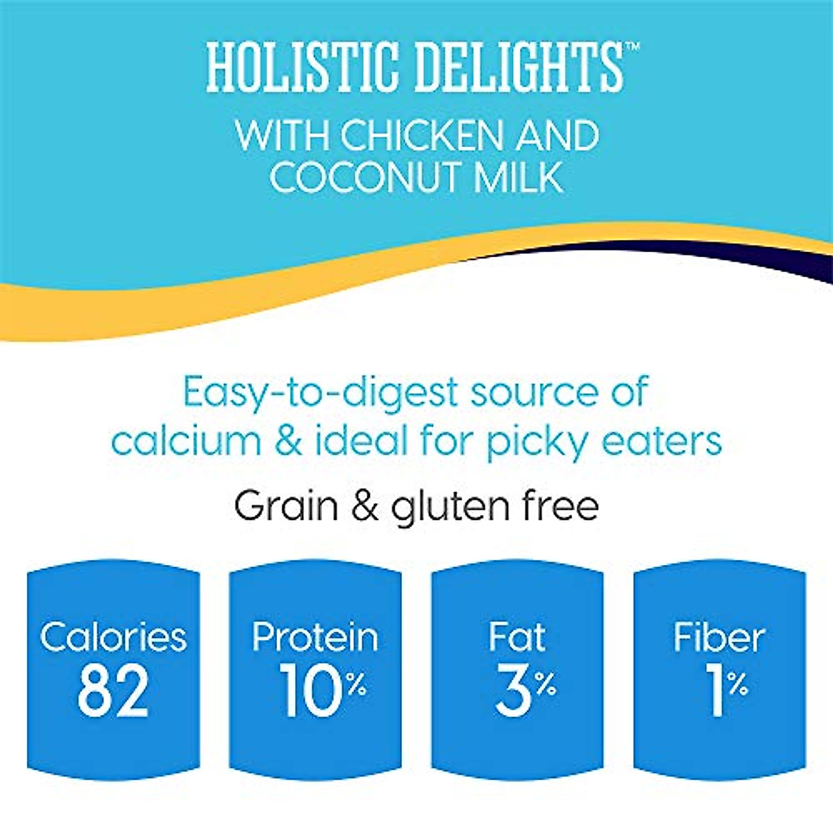 Solid Gold Wet Cat Food Pouches - Holistic Delights Creamy Bisque Lickable Cat Treats - Grain Free with Real Chicken in Coconut Puree for Your Kitten, Adult or Senior Cat - 24Ct/3oz Pouch