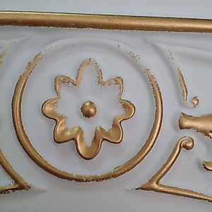 PLASTDECOR Drop in Ceiling Tiles Faux Tin Painted White Gold Coffee Decor Wall Panels PL18 10pcs/lot