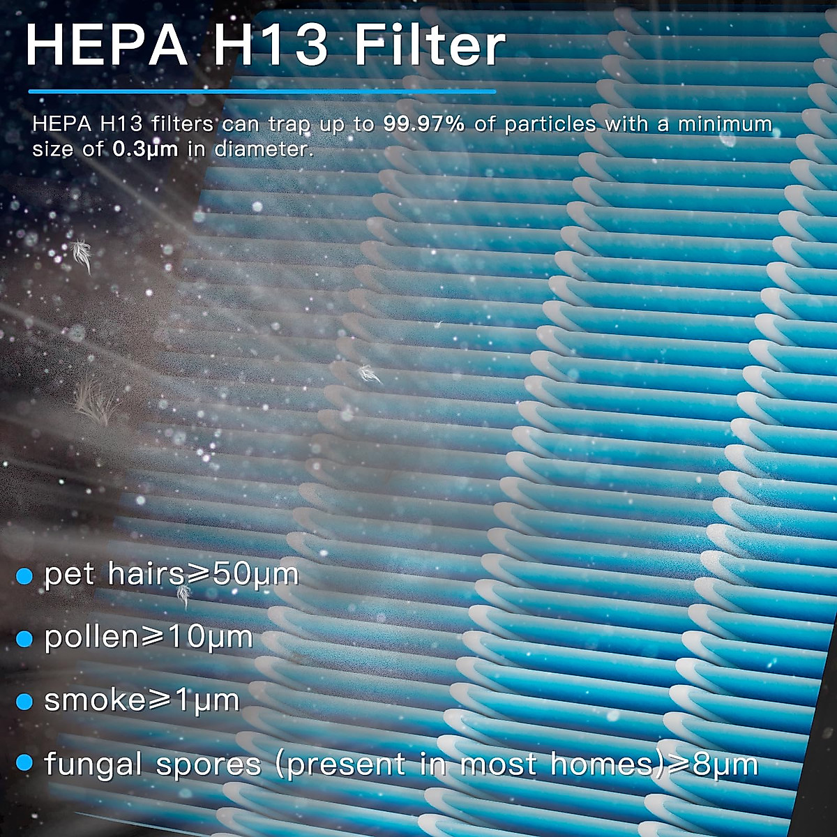 AIRTOK Air Purifier for Home Allergies Pets Hair in Bedroom Covers up to 1200 Sq.Ft with PM2.5 Index, Double-sided Air Inlet Hepa H13 Filters with Auto Mode, Remove Dust Smoke Pollutants Odor, Black