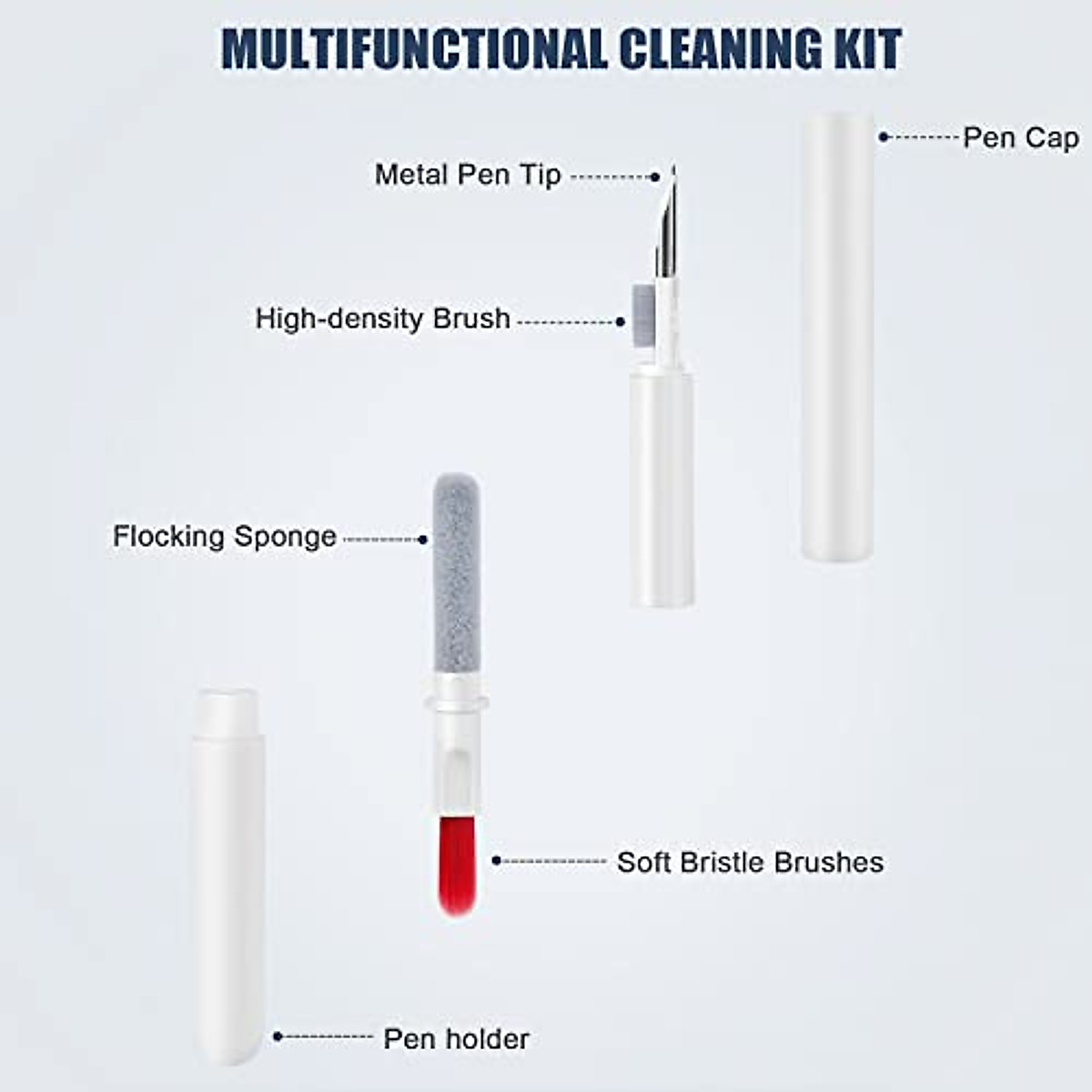 Airpod Pro Cleaning Pen with Charging Case, Earbuds Cleaner Kit with Soft Brush,with Multi Function for Earphones, Camera,Mobile Phone, Computer Keyboard