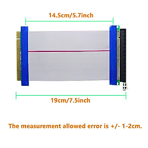 PCI-E Extender Cable SinLoon PCIe 16x to 16x Flexible GPU Riser Adapter Card Extender Cable for Ethereum Mining ETH L=8inch (16X16)