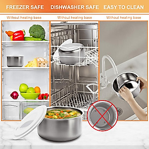 Aotto Electric Lunch Box, 50/70/80W 3 in 1 Portable Food Warmer Heated Lunch Boxes for Adults, Food Heater for Car/Truck/Travel/Office/Work/Home 12V 24V 110V Mini 32oz Leakproof, White