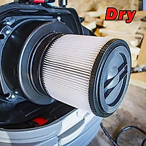 KTSIM Replacement Filter Compatible with Shop-Vac 90304 90350 90333 90585, with Lid and 2PCS Foam Sleeve, fits most Wet/Dry Vacuum Cleaners 5 Gallon and above