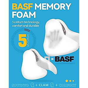 SOUTHVO Travel Pillow Airplane with Noise Canceling Earmuffs NRR 25dB, Memory Foam Travel Neck Pillow, 360°Neck Support Travel Essentials for Airplanes, Cars, Office Napping (Rock Gray, M)