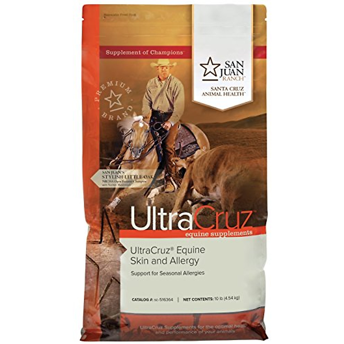 UltraCruz Equine Skin and Allergy Supplement for Horses, 10 lb, Pellet (80 Day Supply)