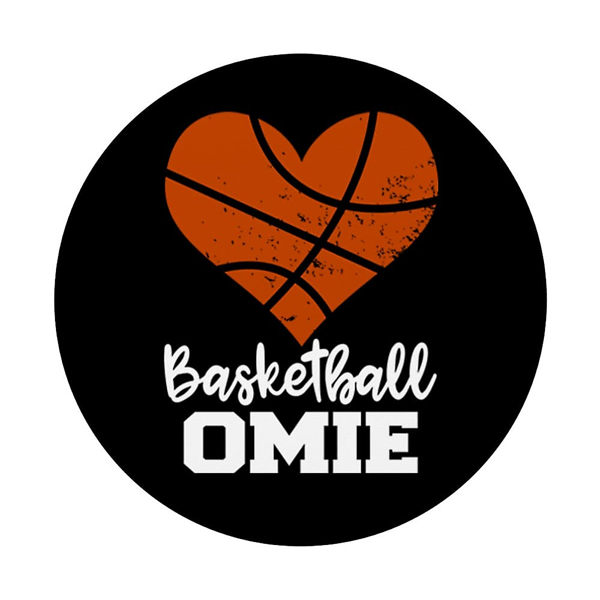 Basketball Omie Funny Basketball Heart Grandma Omie PopSockets Swappable PopGrip