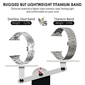 WINGLE Titanium Band for Apple Watch Ultra 2 Band 49mm 46mm 45mm 44mm 42mm Series 10 9 8 7 for Men Rugged Lightweight Titanium Apple Ultra Watch Metal Strap for iWatch Series SE 6 5 4 3 2 1, Titanium