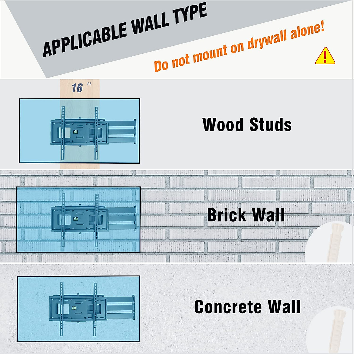 FORGING MOUNT Long Arm TV Wall Mount,Full Motion Wall Mount TV Bracket with 43" Extension Articulating Arm Universal TV Mount, Fits 26-65" Flat/Curve TVs/Monitors,Holds 99 lbs,Max VESA 400x400mm