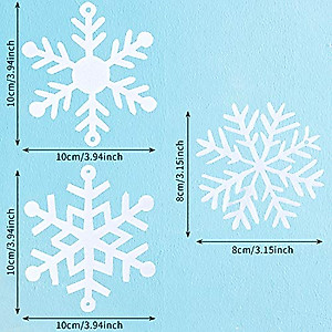 120 Pieces 10 Sets Snowflake Hanging Garland White Snowflakes Decorations Winter Frozen Birthday Party Supplies Decorations