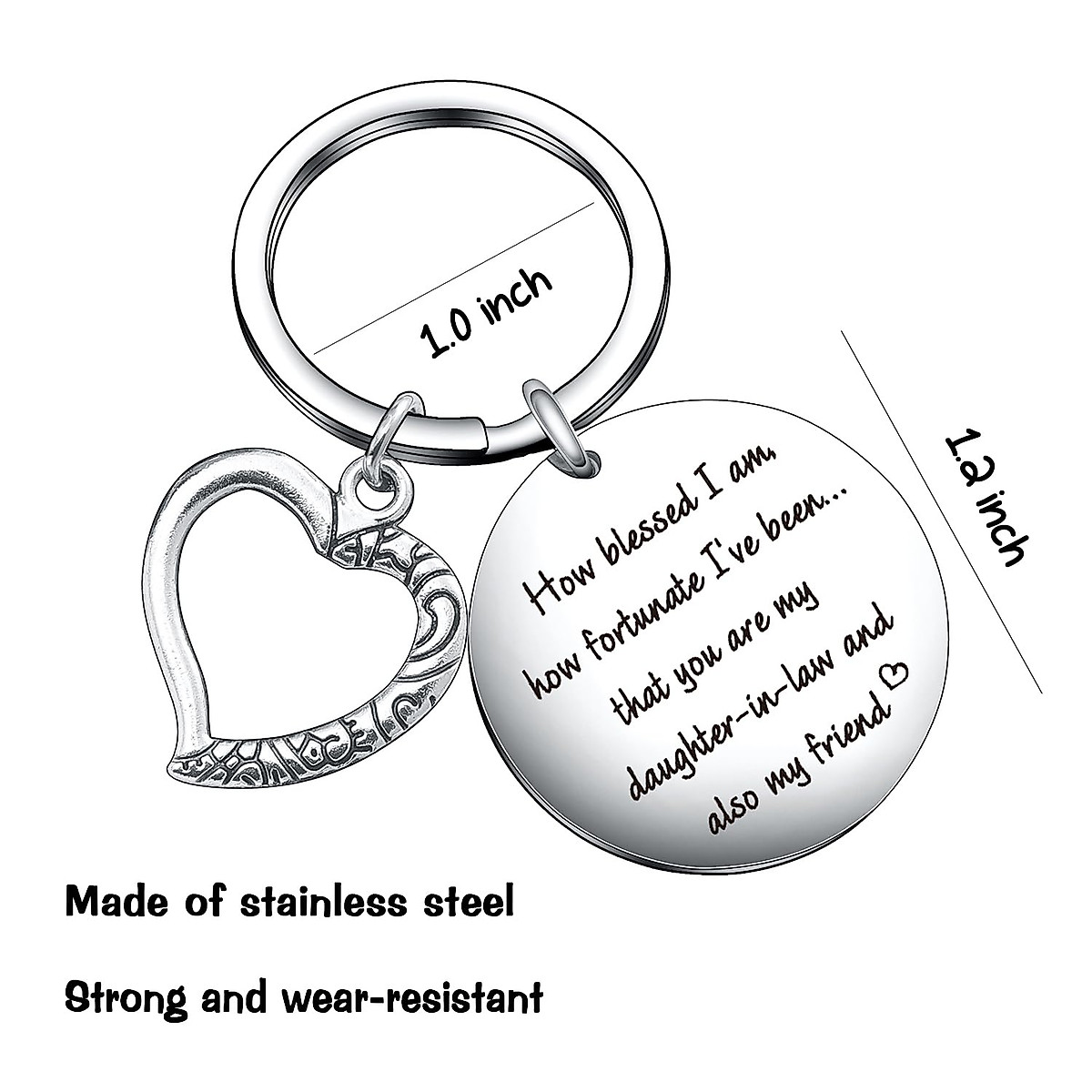 De&ai Daughter in law gift stepdaughter gift adopted daughter gift adoption keychain for Daughter in law thank you gift birthday keychain for Daughter-in-law jewelry