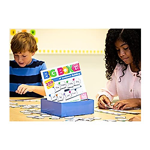 Carson Dellosa 250-Piece Big Box of Sentence Building for Kids, Sight Word Game with Dry Erase Marker and Color-Coded Sight Words and Punctuation Cards, Speech Therapy Toys for Toddlers