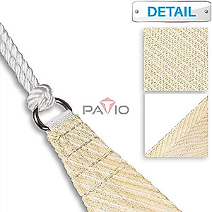 Patio Paradise 8' x8'x 8' Beige Sun Shade Sail Triangle Canopy - Permeable UV Block Fabric Durable Outdoor - Customized Available…