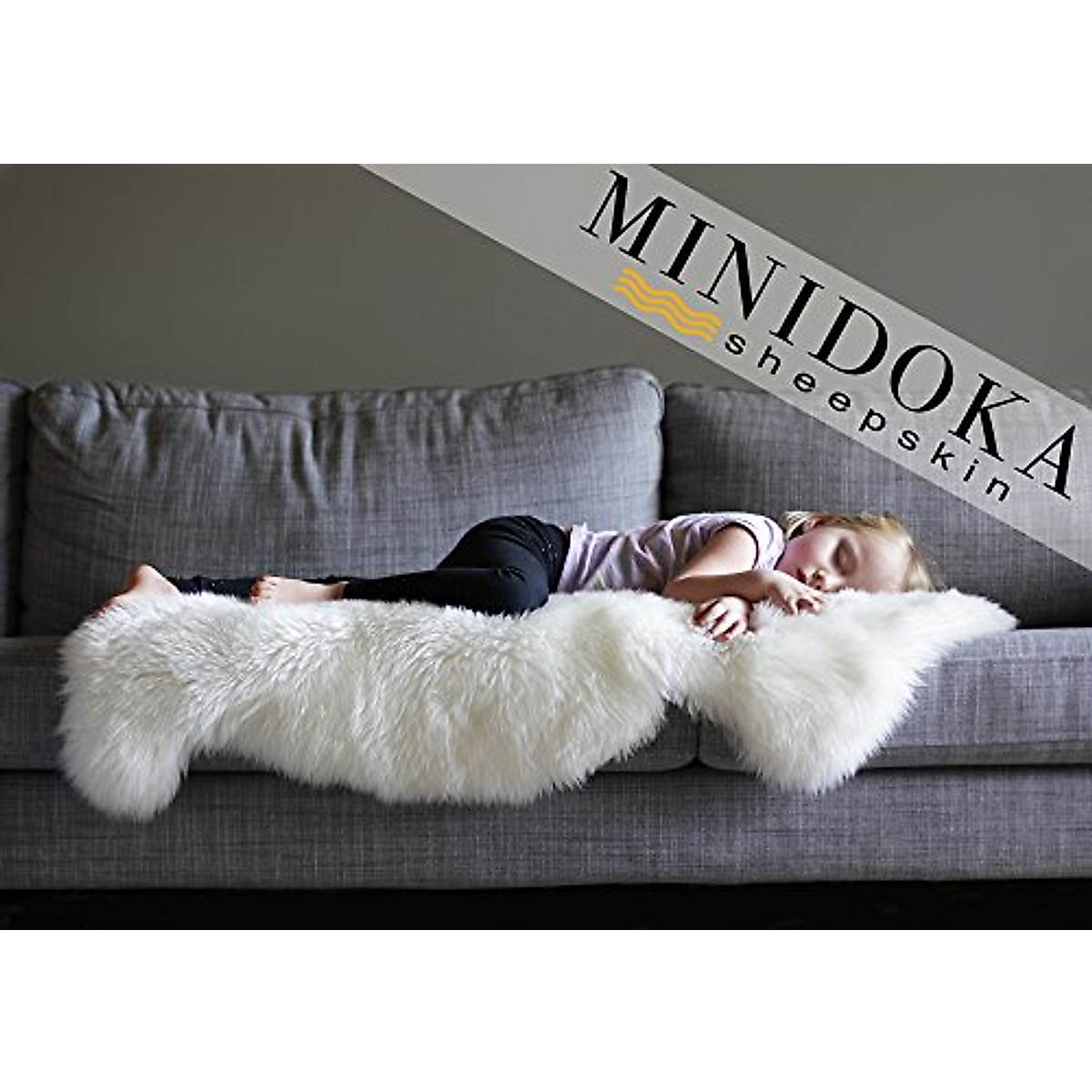 Desert Breeze Distributing Premium Single Pelt, Genuine New Zealand Sheepskin Rug, 41 inch Length, Ivory Color, Thick Soft Luxurious Natural Wool, by Minidoka Sheepskin…