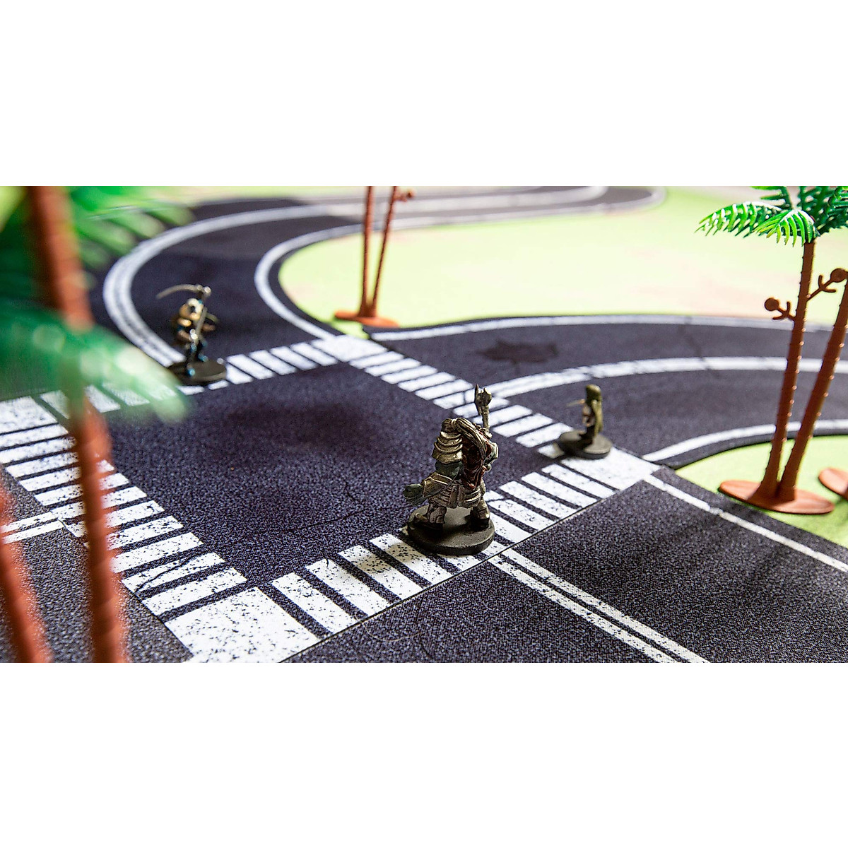 Stratagem Neoprene Tabletop Miniature Scenery|Wargaming Street Terrain for RPG, Modular Strategy Battlemat|13ft of Streets