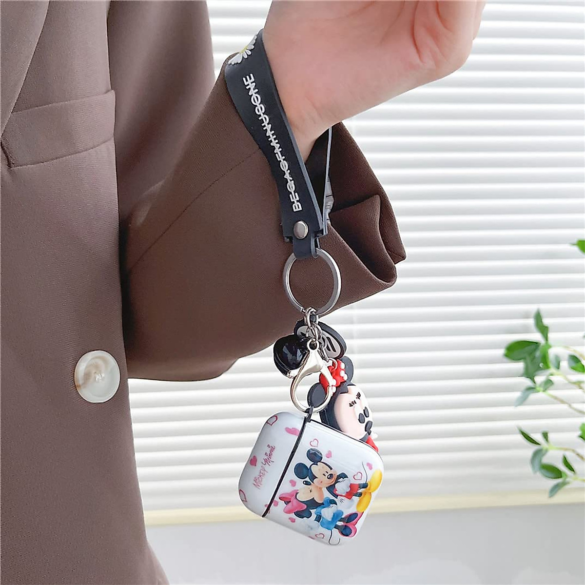 OINbxw for Airpod Case Cover, Airpod Case Personalized Custom with Lanyard Keychain Cool Cartoon Cute Anime Design Series Airpod Case for Women Girls Wireless Airpod 2 Case (Mickey)