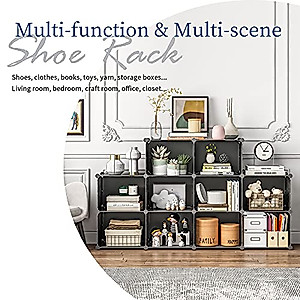 Aeitc 64 Pairs Shoe Rack Organizer Shoe Organizer Expandable Shoe Storage Cabinet Narrow Standing Stackable Space Saver Shoe Rack for Entryway, Hallway and Closet