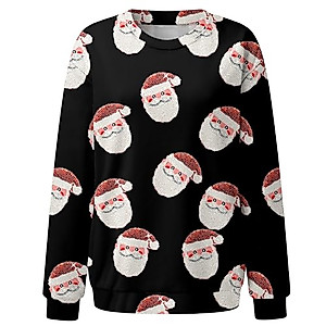 Christmas Sweatshirt White Sweatshirt t Shirt top Plaid Tree Striped Splicing Plaid Christmas Shimmering Shiny Work Blouses Tops Flowy Pleated Tunic Thanksgiving Sweatshirt Womens Dress Pants Santa