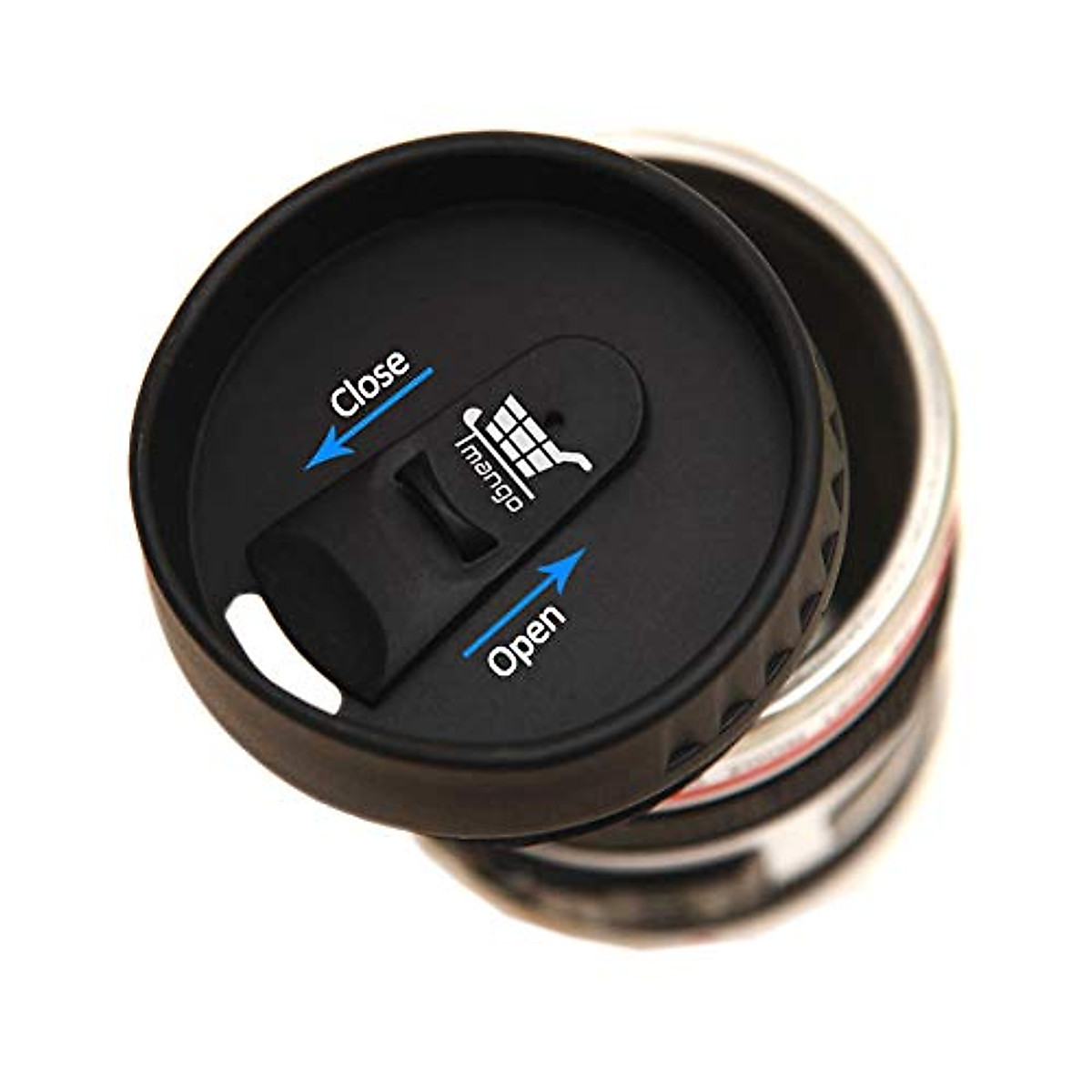 Tmango Camera Lens Coffee Mug With Retractable Lid, Photo Coffee Mugs, Stainless Steel Travel Lens Mug, Great Gifts for Photographers Men and Women