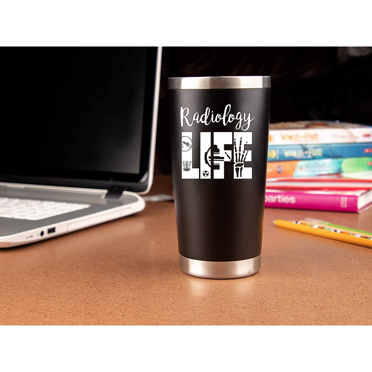 KLUBI Radiology Gifts - Coffee Travel Mug 20oz- Idea for Rad Tech, Technician, Men or Women, Xray Tech, Radiologist